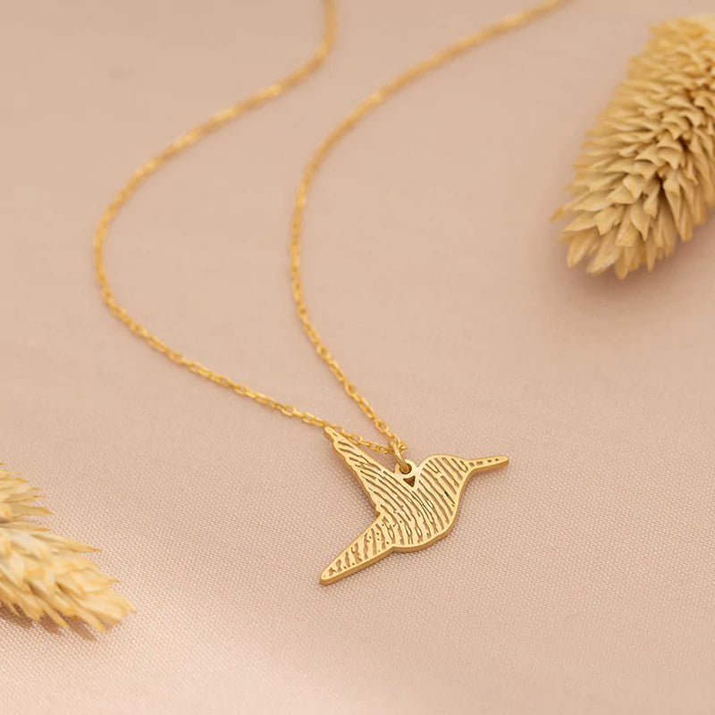 Hummingbird Fingerprint Necklace – Persona Jewelry